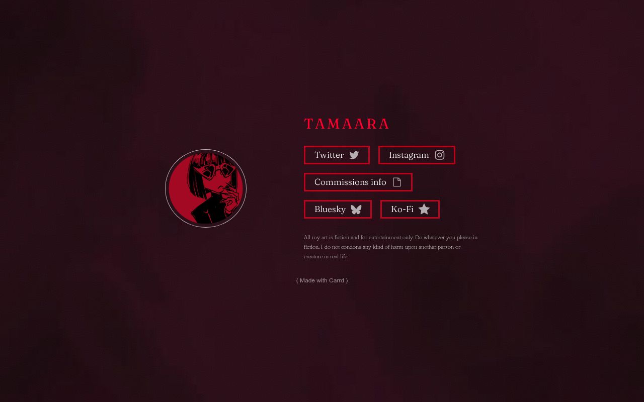 Tamaara's carrd